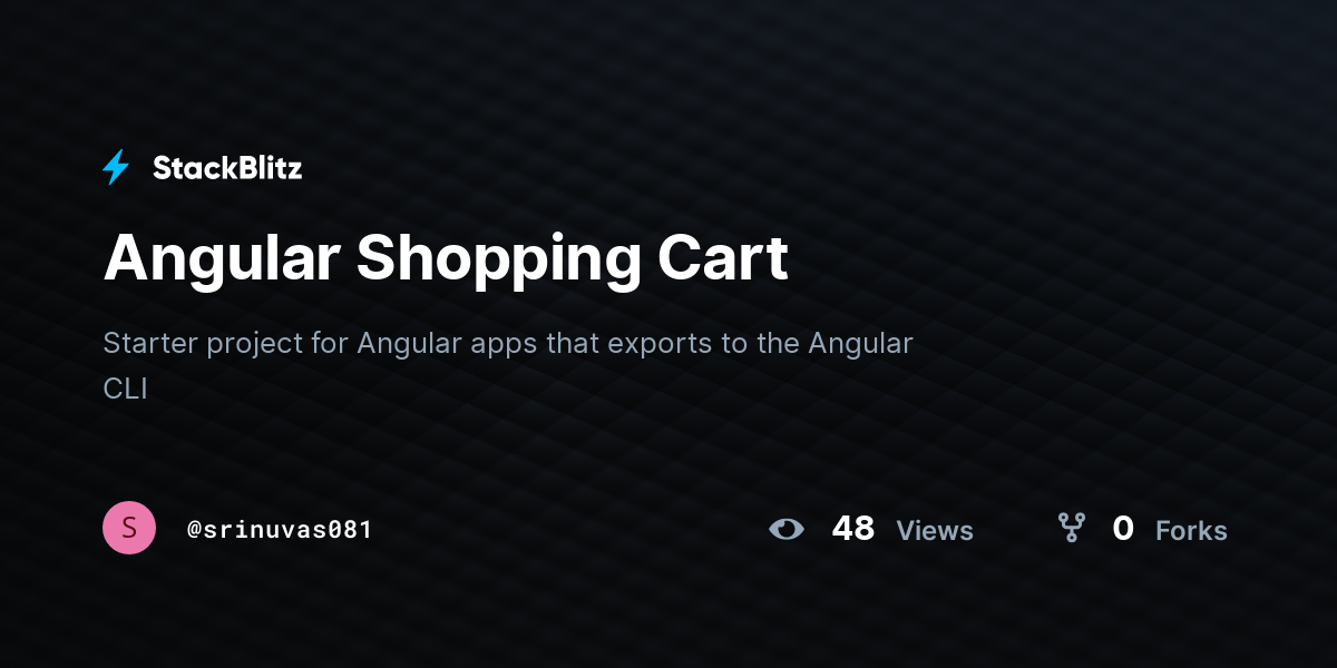 Angular Shopping Cart - StackBlitz