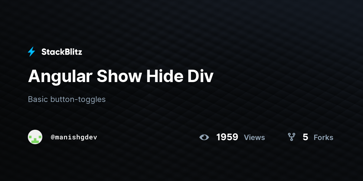 Angular Show Hide Div Stackblitz