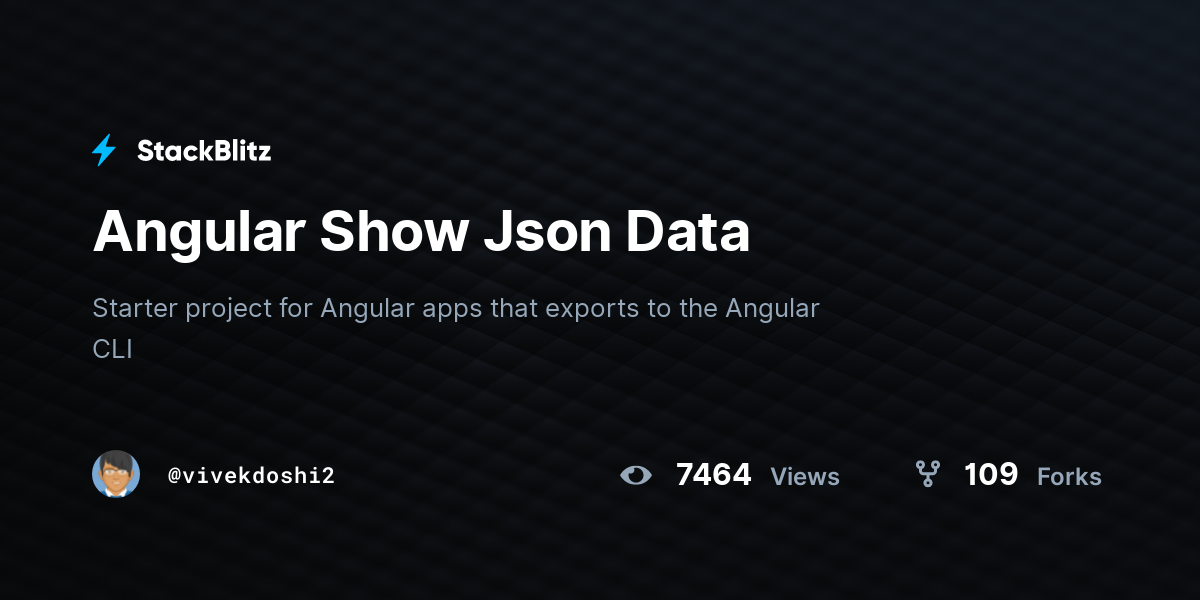 Angular Show Json Data - StackBlitz