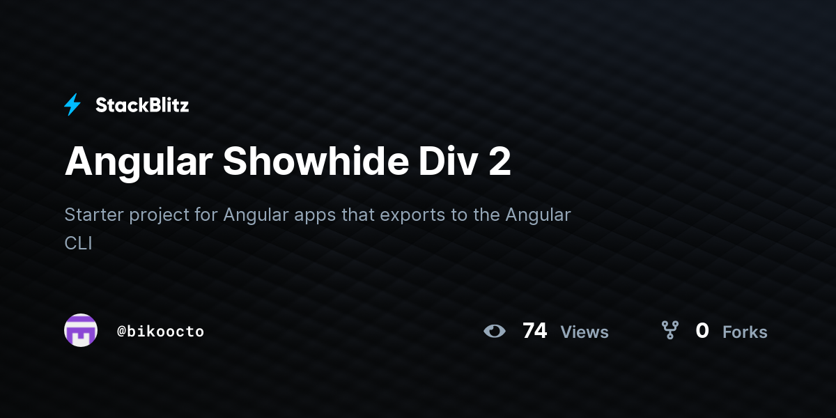 Angular Showhide Div 2 Stackblitz