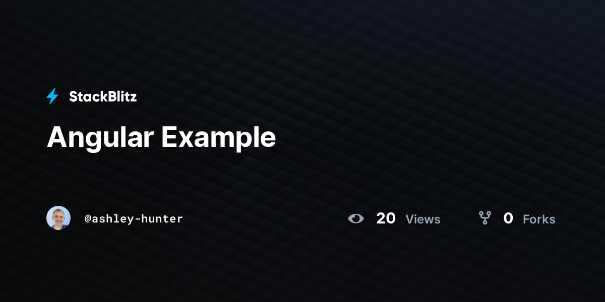 Angular Example - StackBlitz