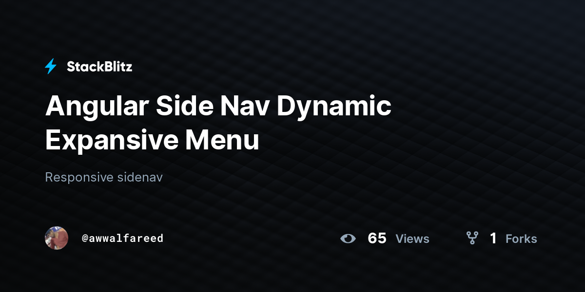 Angular Side Nav Dynamic Expansive Menu - StackBlitz