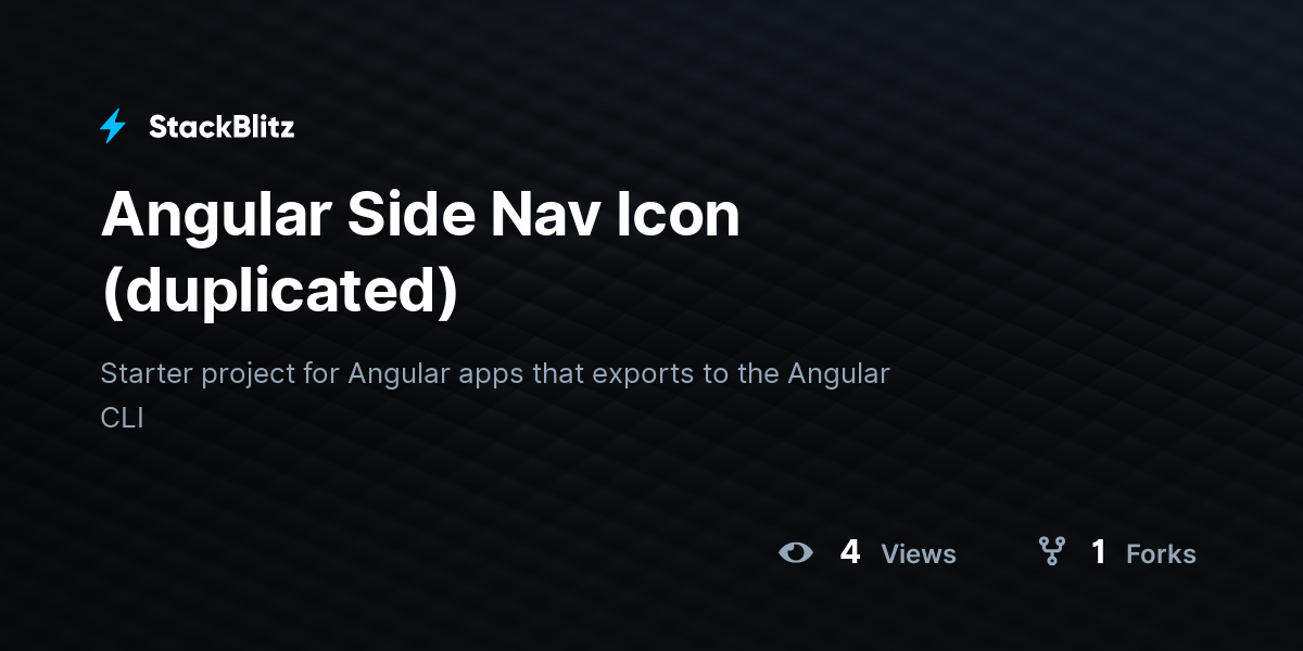 Angular Side Nav Icon (duplicated) - StackBlitz