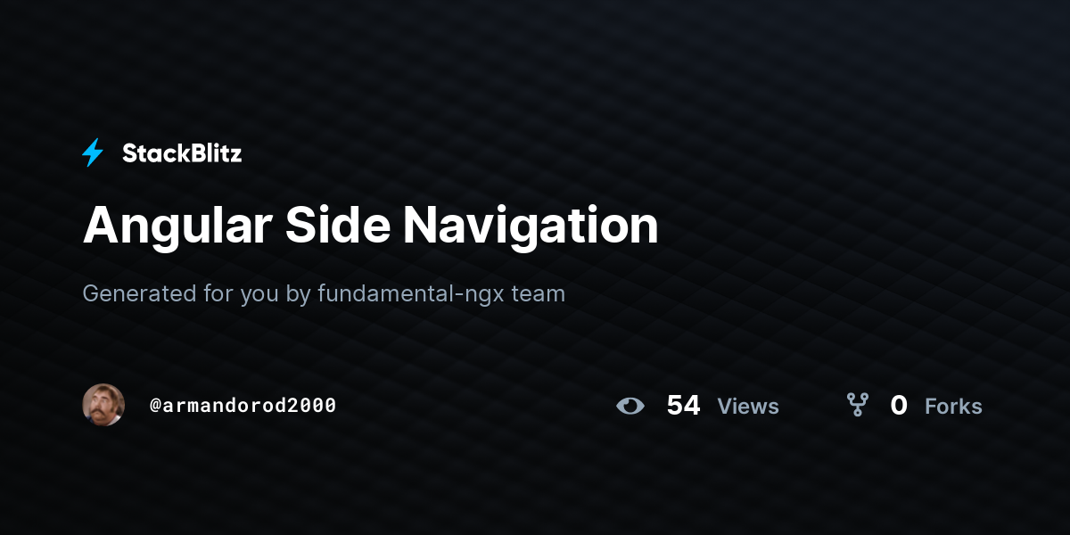 Angular Side Navigation Stackblitz 