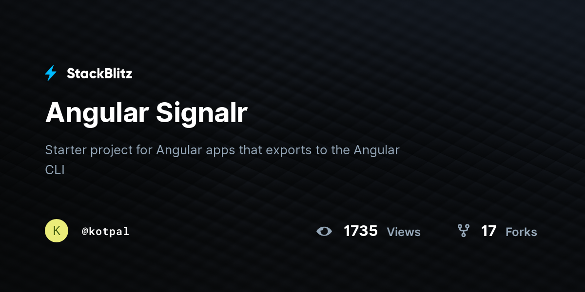Angular Signalr - StackBlitz