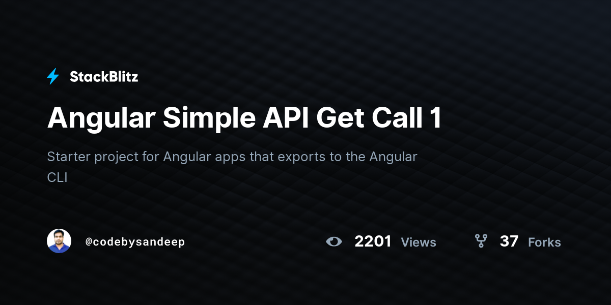 Angular Simple API Get Call 1 - StackBlitz
