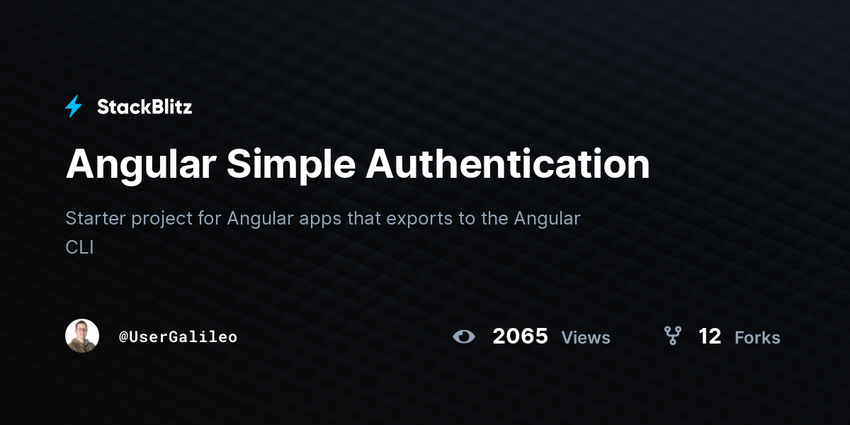 Angular Simple Authentication - StackBlitz