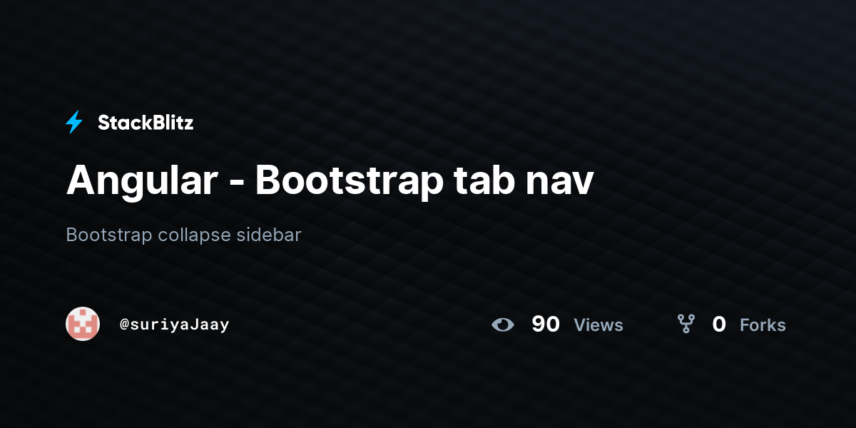 Angular - Bootstrap tab nav - StackBlitz