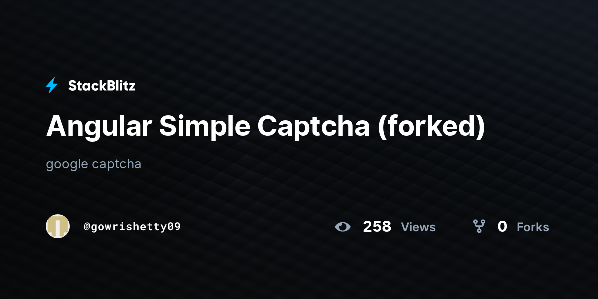 Angular Simple Captcha (forked) - StackBlitz Angular Simple Captcha (forked) - StackBlitz