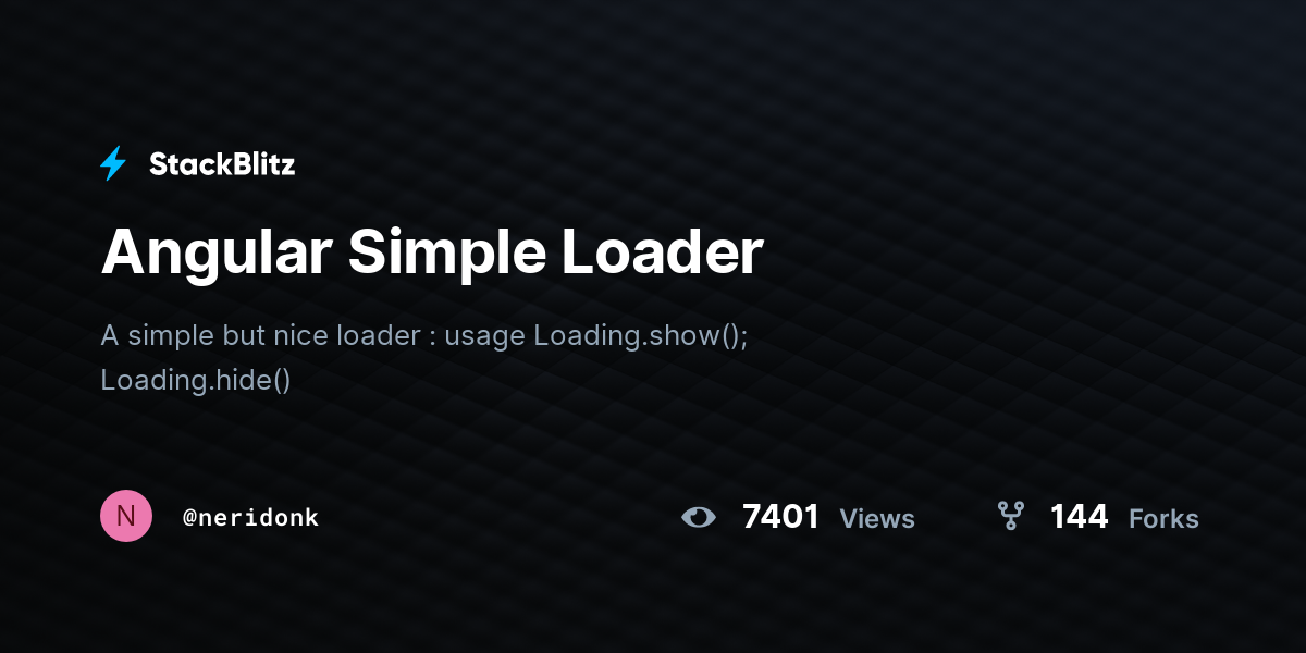 Angular Simple Loader - StackBlitz