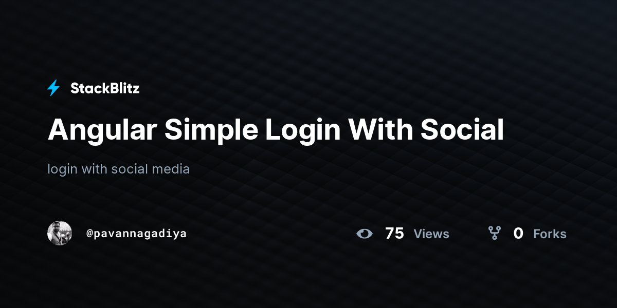 Angular Simple Login With Social - StackBlitz