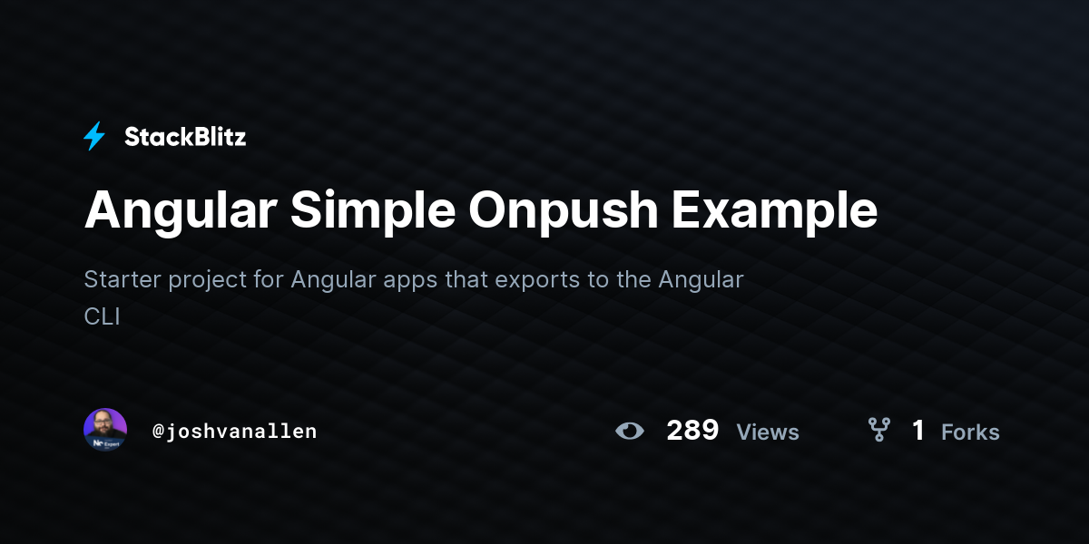 Angular Simple Onpush Example - StackBlitz Angular Simple Onpush Example - StackBlitz