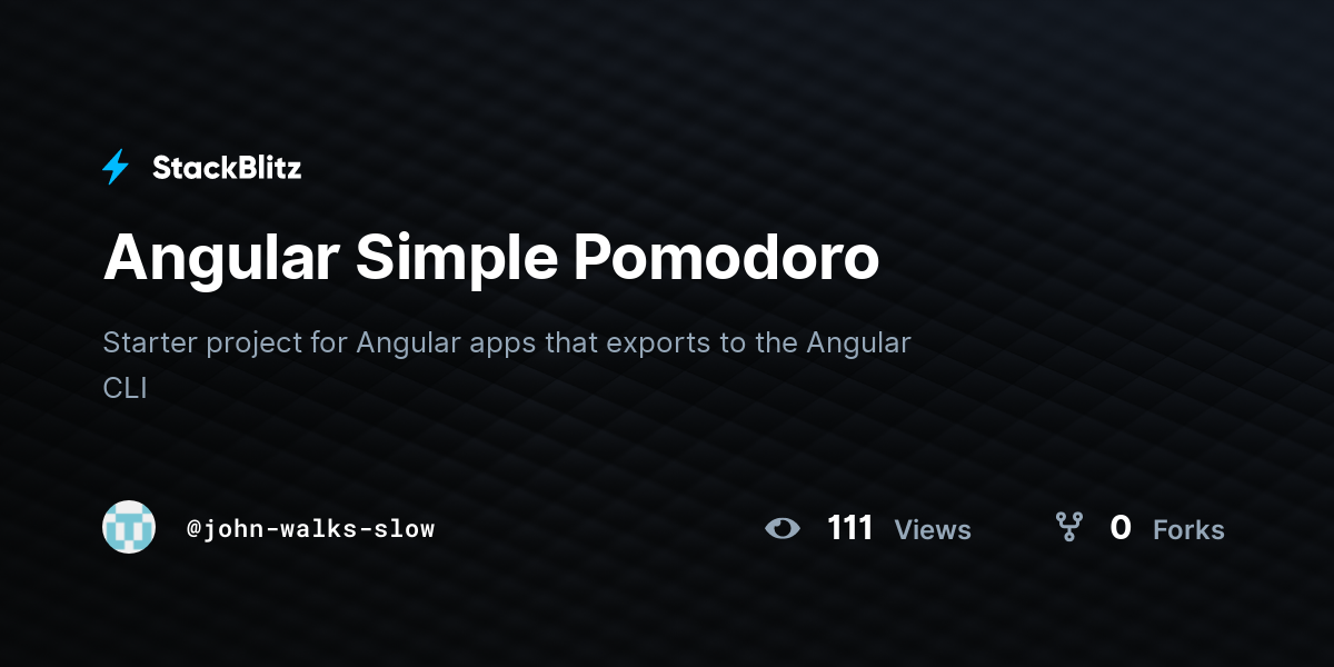 Angular Simple Pomodoro - StackBlitz