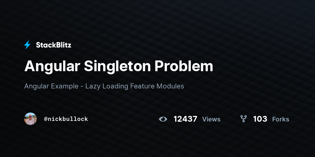 Angular Singleton Problem - StackBlitz