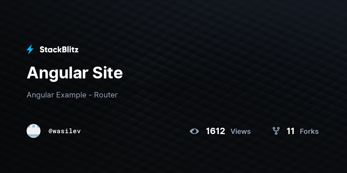 Angular Site Stackblitz