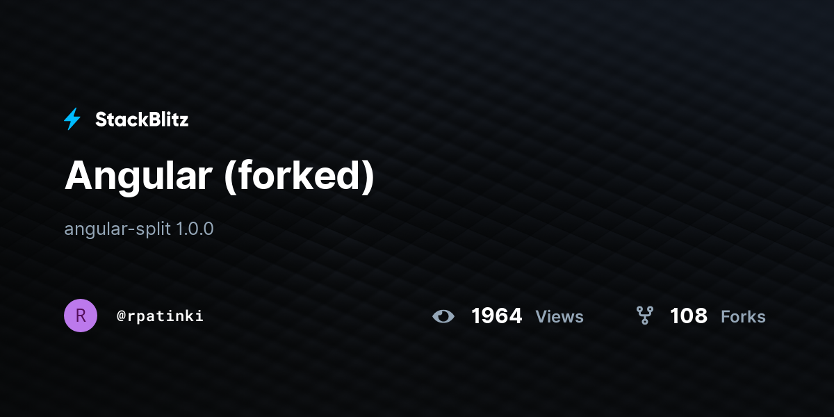 Angular (forked) - StackBlitz