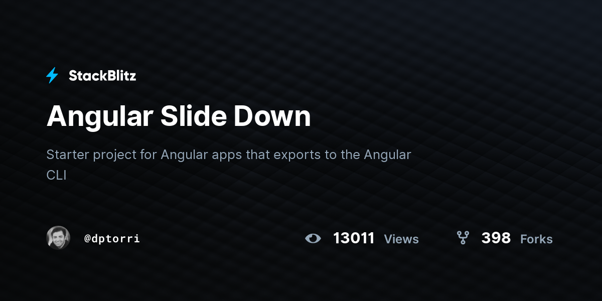 Angular Slide Down - StackBlitz Angular Slide Down - StackBlitz