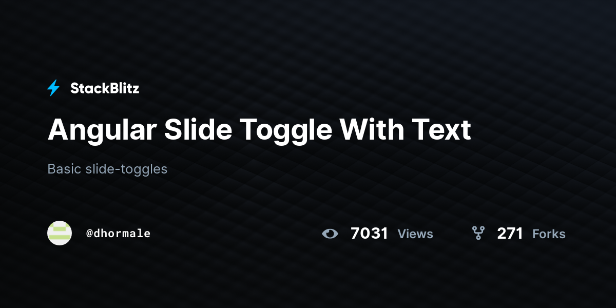 Angular Slide Toggle With Text - StackBlitz
