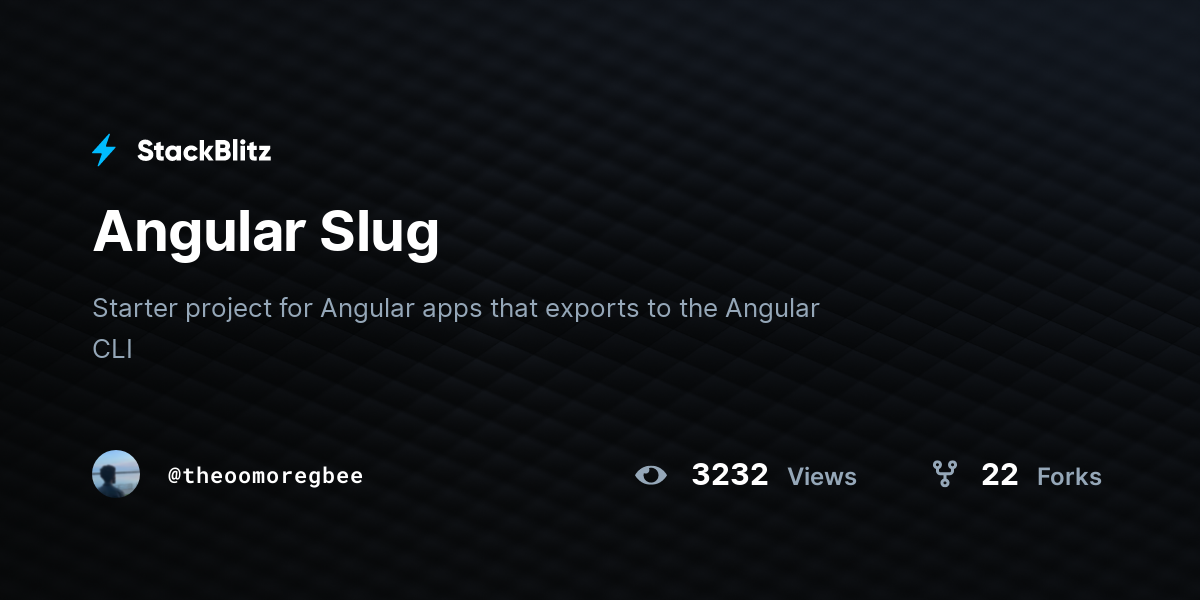 Angular Slug - StackBlitz