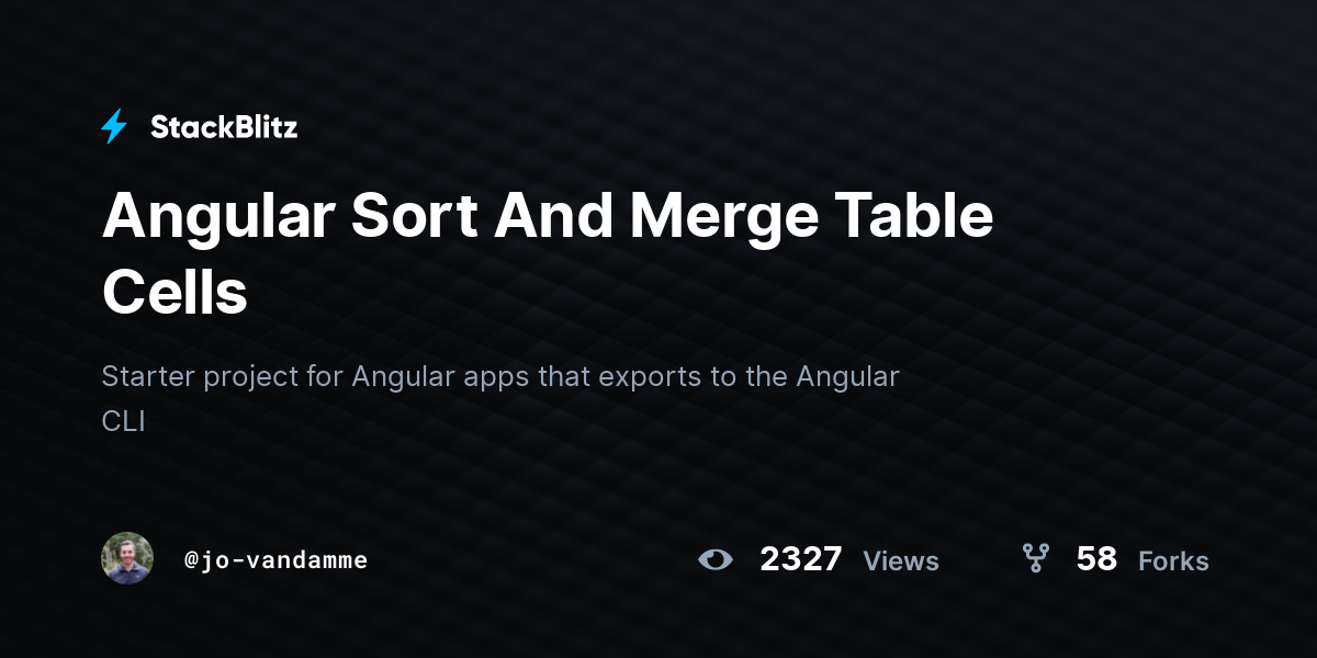 Angular Sort And Merge Table Cells - StackBlitz