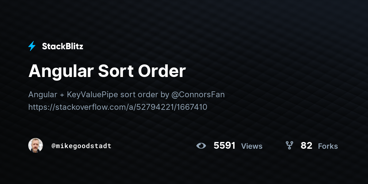 Angular Sort Order - StackBlitz
