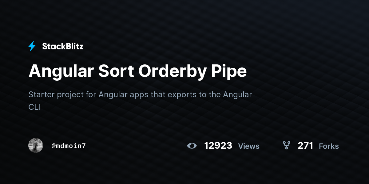 Angular Sort Orderby Pipe - StackBlitz