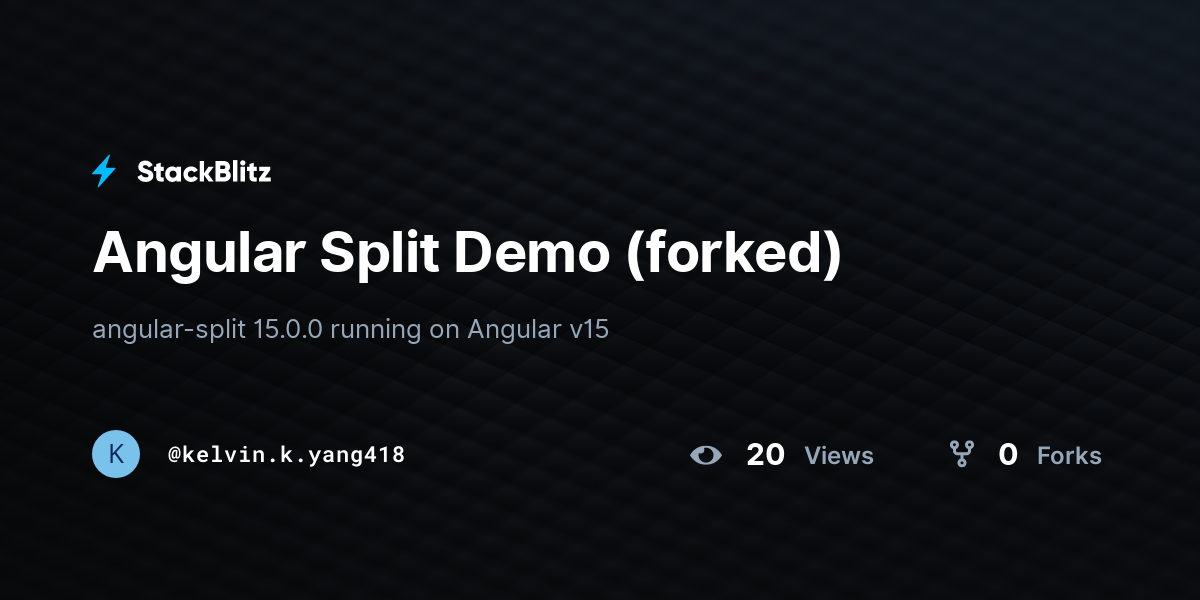 Angular Split Demo (forked) - StackBlitz
