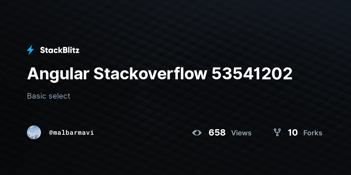 Angular Stackoverflow 53541202 - StackBlitz Angular Stackoverflow 53541202 - StackBlitz