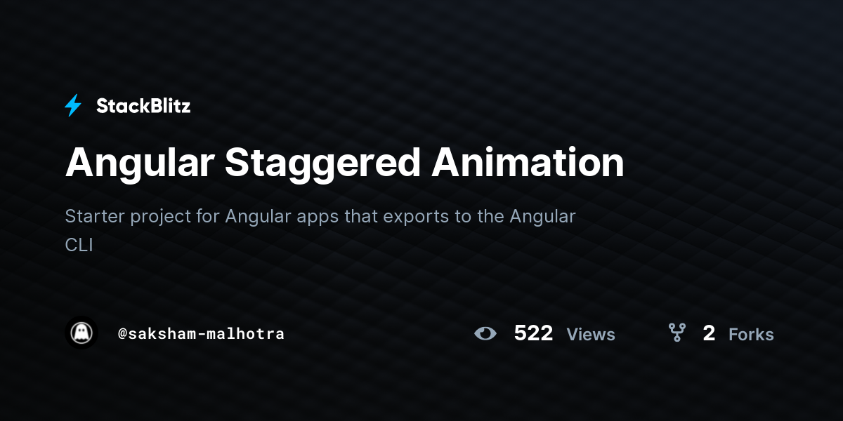 Angular Staggered Animation - StackBlitz