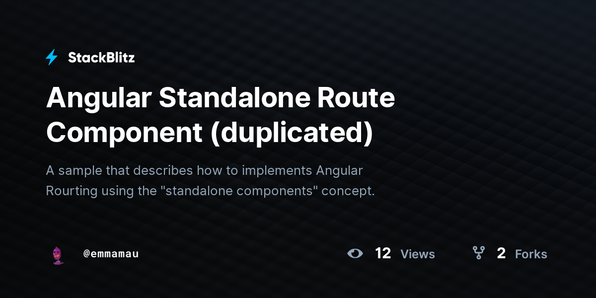 Angular Standalone Route Component (duplicated) - StackBlitz