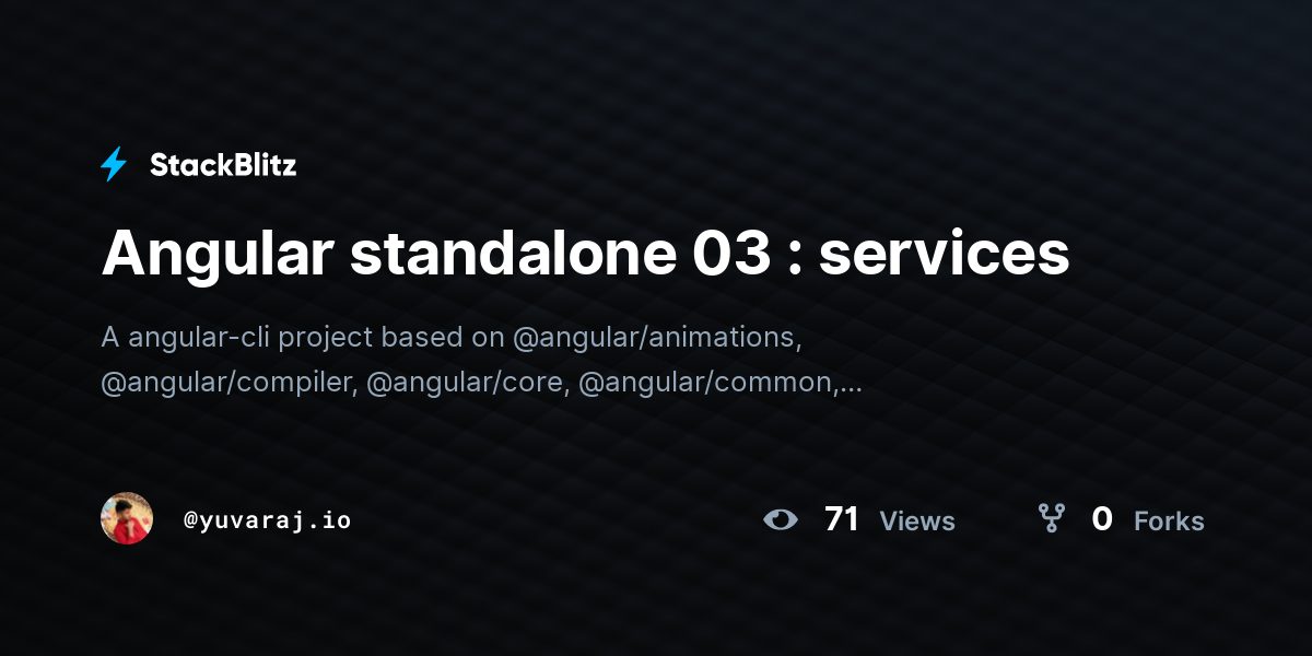 Angular standalone 03 : services - StackBlitz