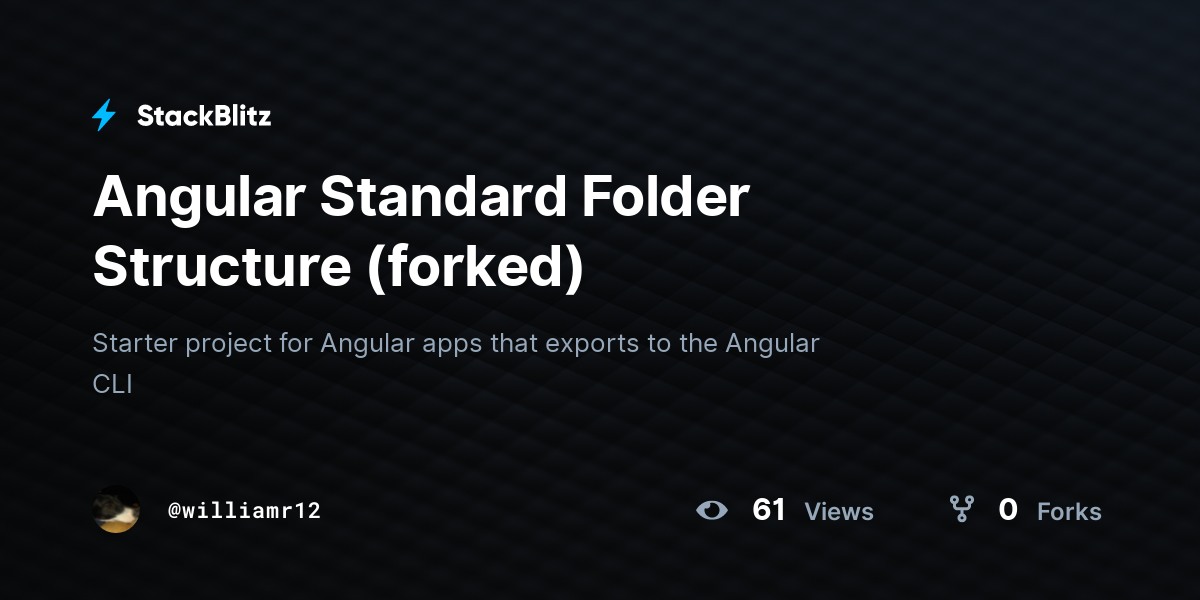 Angular Standard Folder Structure (forked) - StackBlitz