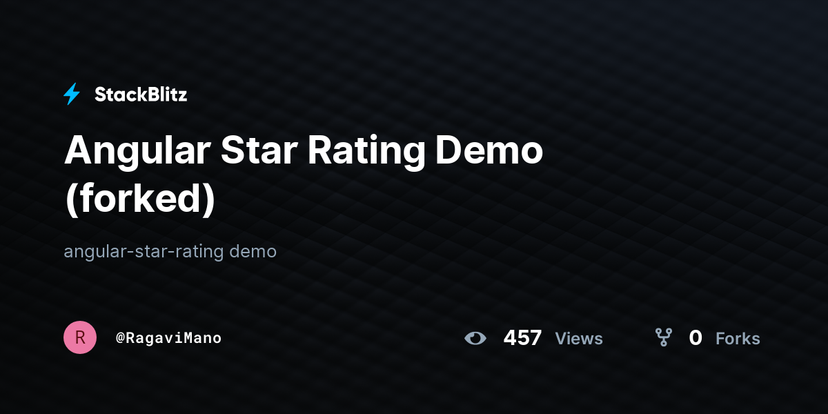 Angular Star Rating Demo (forked) - StackBlitz