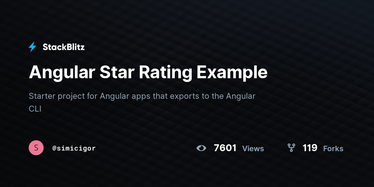 Angular Star Rating Example - StackBlitz