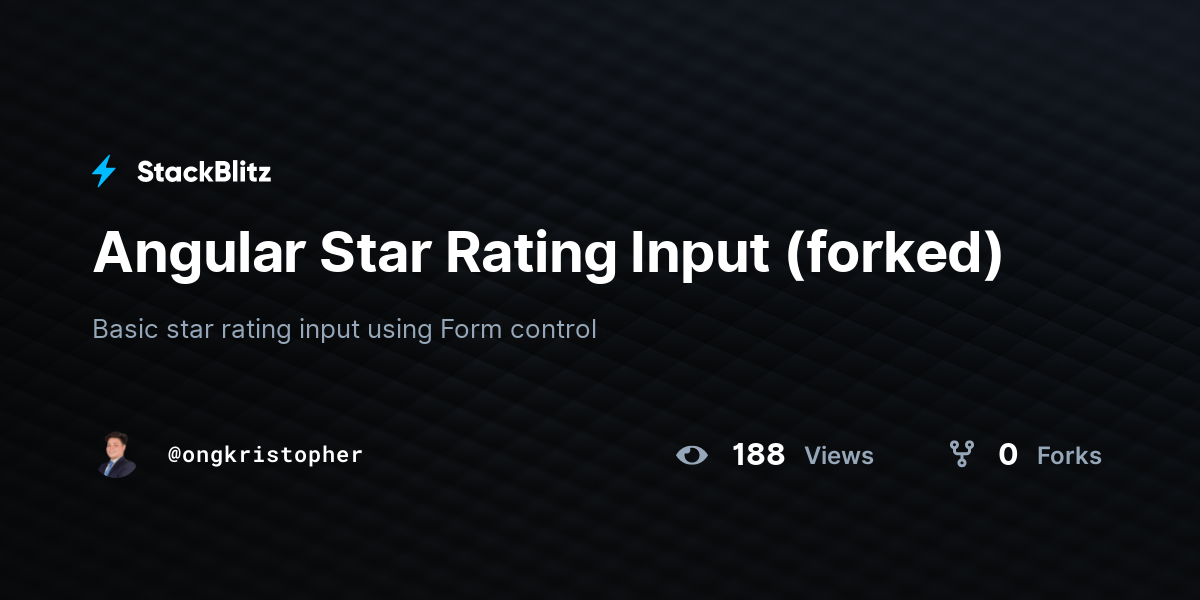 Angular Star Rating Input (forked) - StackBlitz