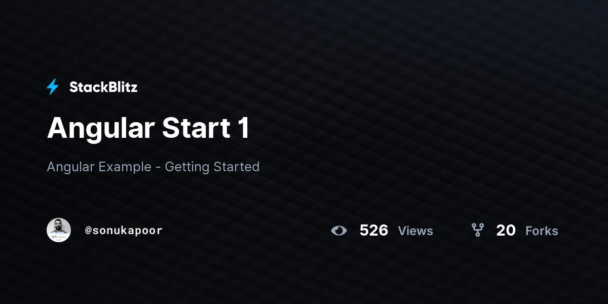 Angular Start 1 - StackBlitz