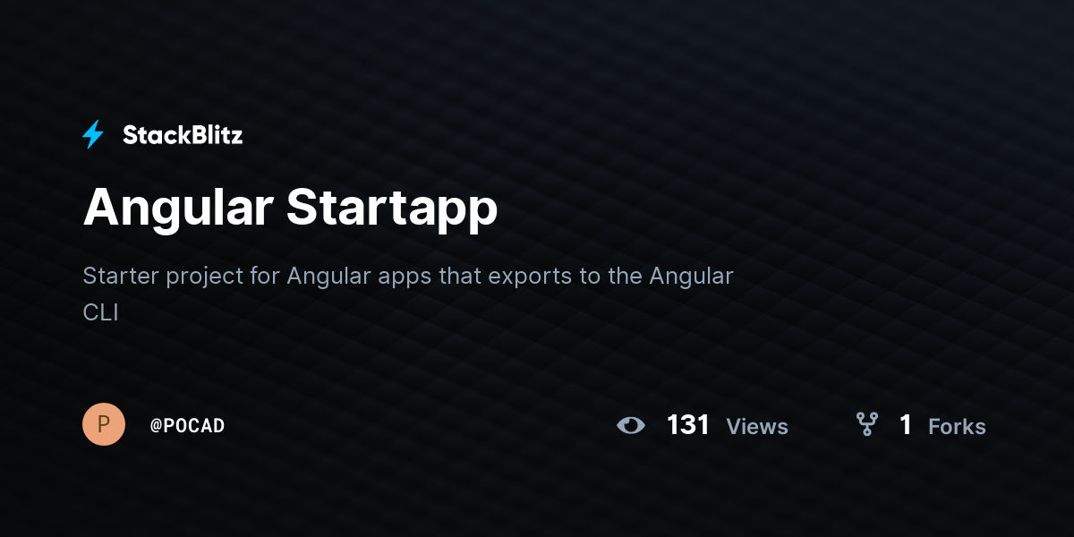 Angular Startapp - StackBlitz