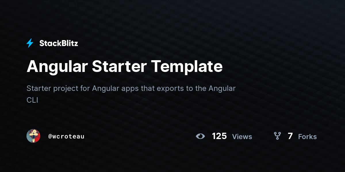 Angular Starter Template - StackBlitz