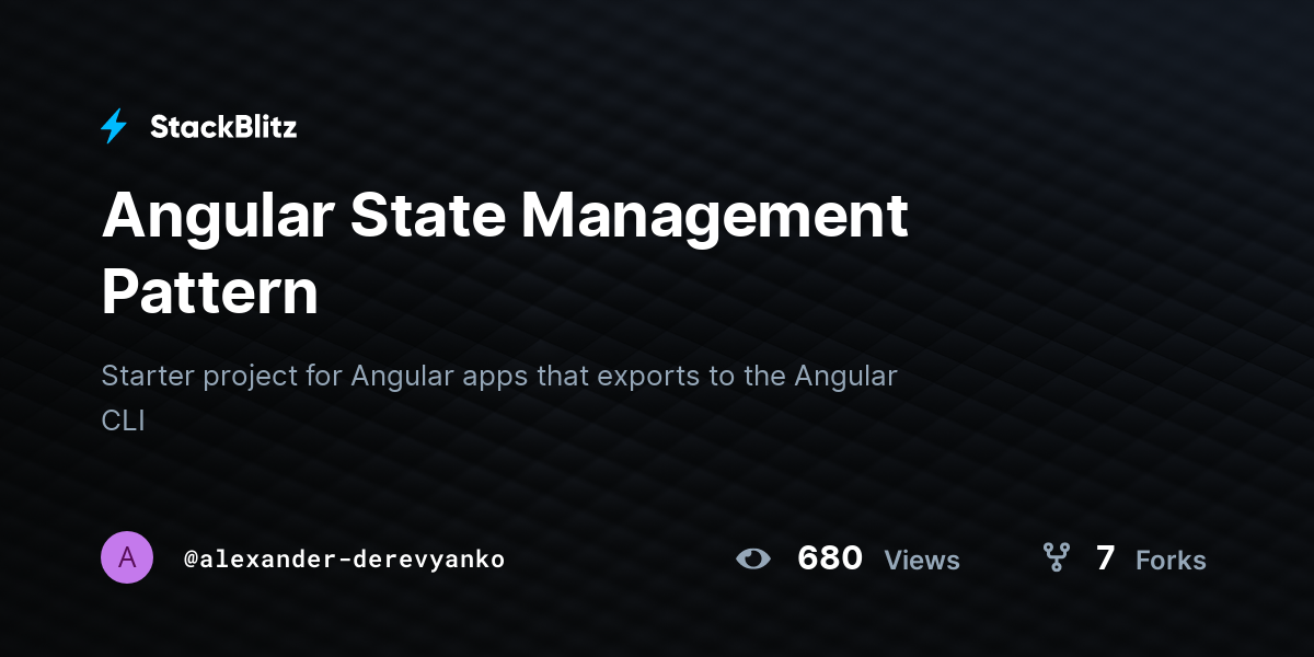 Angular State Management Pattern - StackBlitz