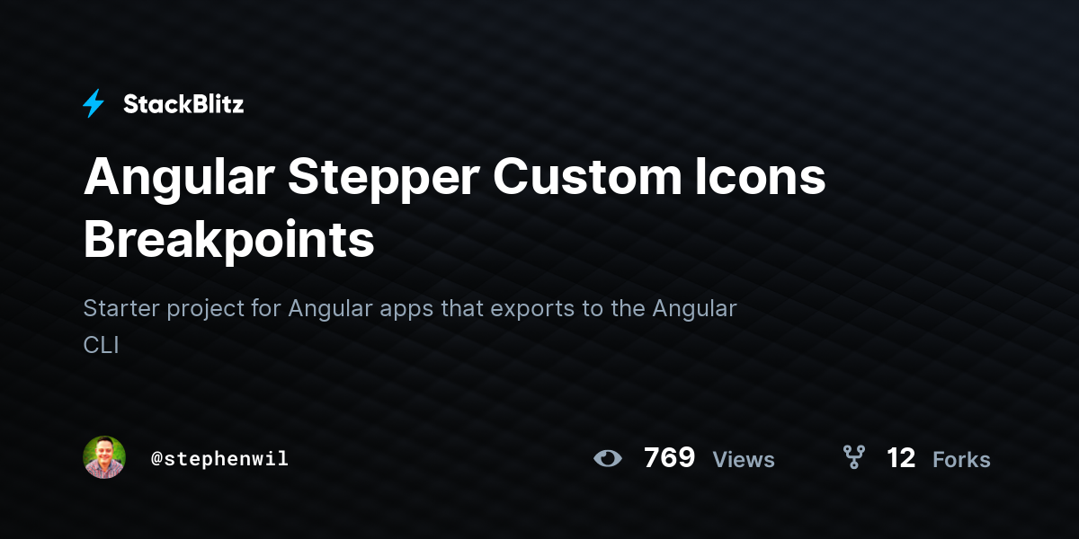 Angular Stepper Custom Icons Breakpoints - StackBlitz