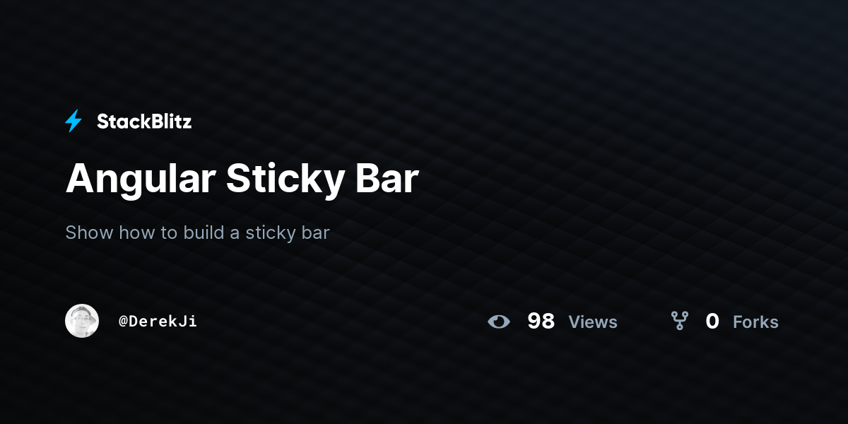 Angular Sticky Bar - StackBlitz