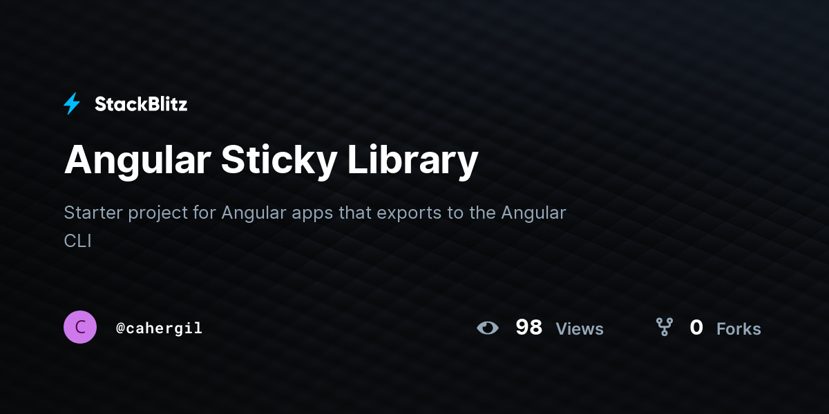 Angular Sticky Library - StackBlitz