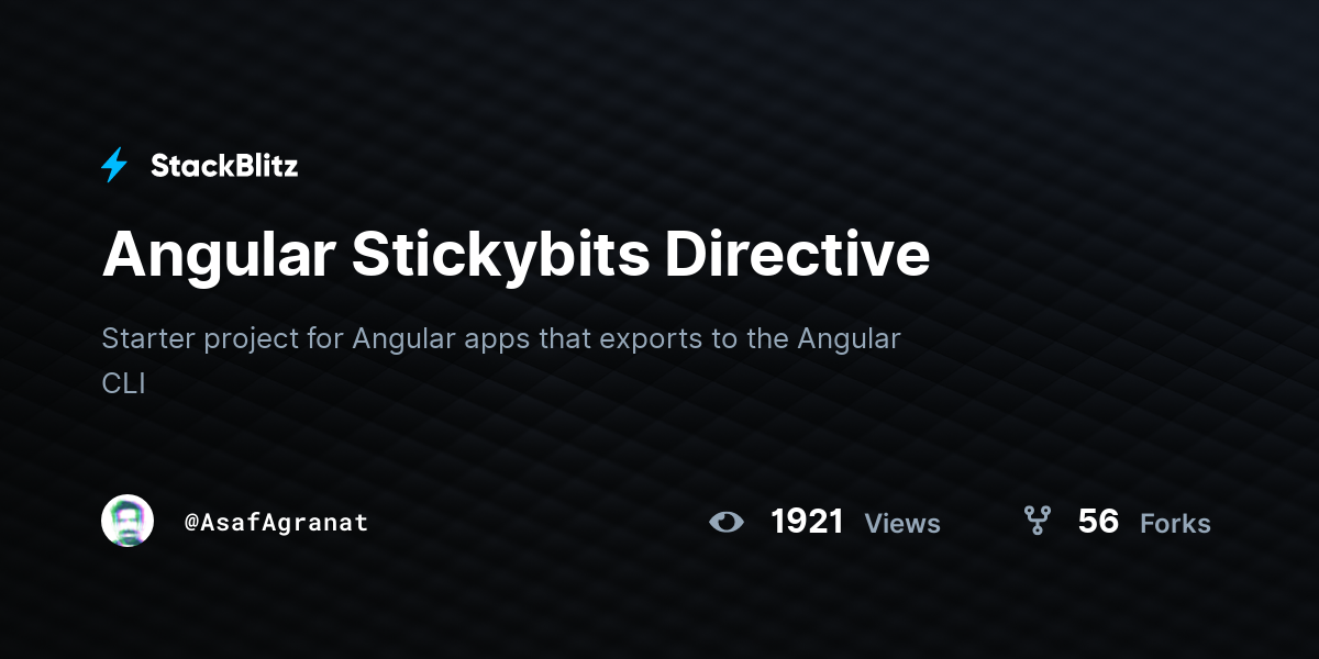 Angular Stickybits Directive - StackBlitz Angular Stickybits Directive - StackBlitz