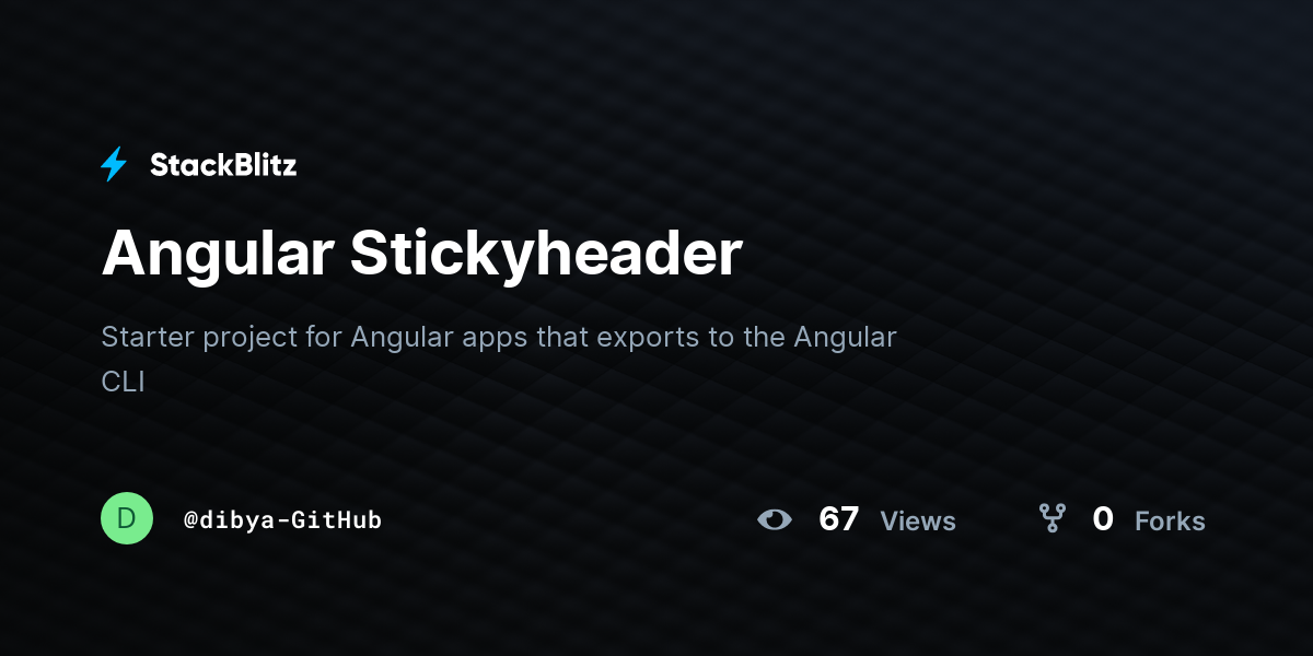 Angular Stickyheader - StackBlitz