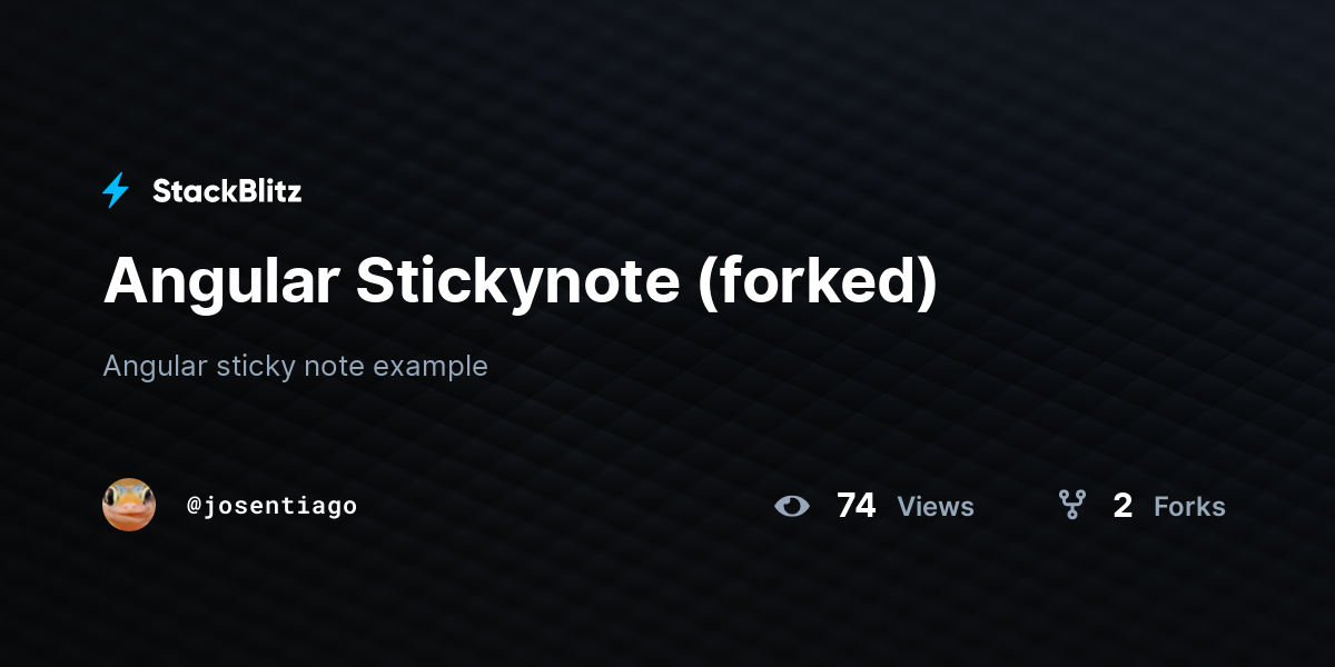 Angular Stickynote (forked) - StackBlitz