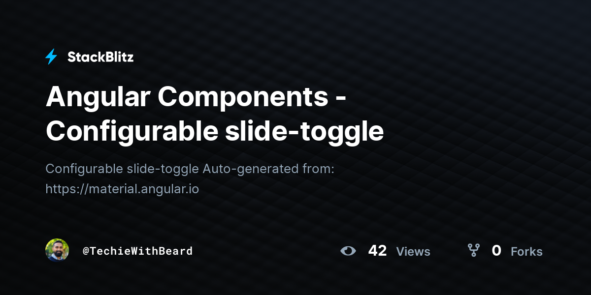 Angular Components - Configurable slide-toggle - StackBlitz