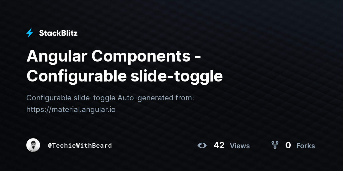 Angular Components - Configurable slide-toggle - StackBlitz