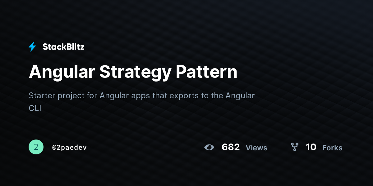 Angular Strategy Pattern - StackBlitz