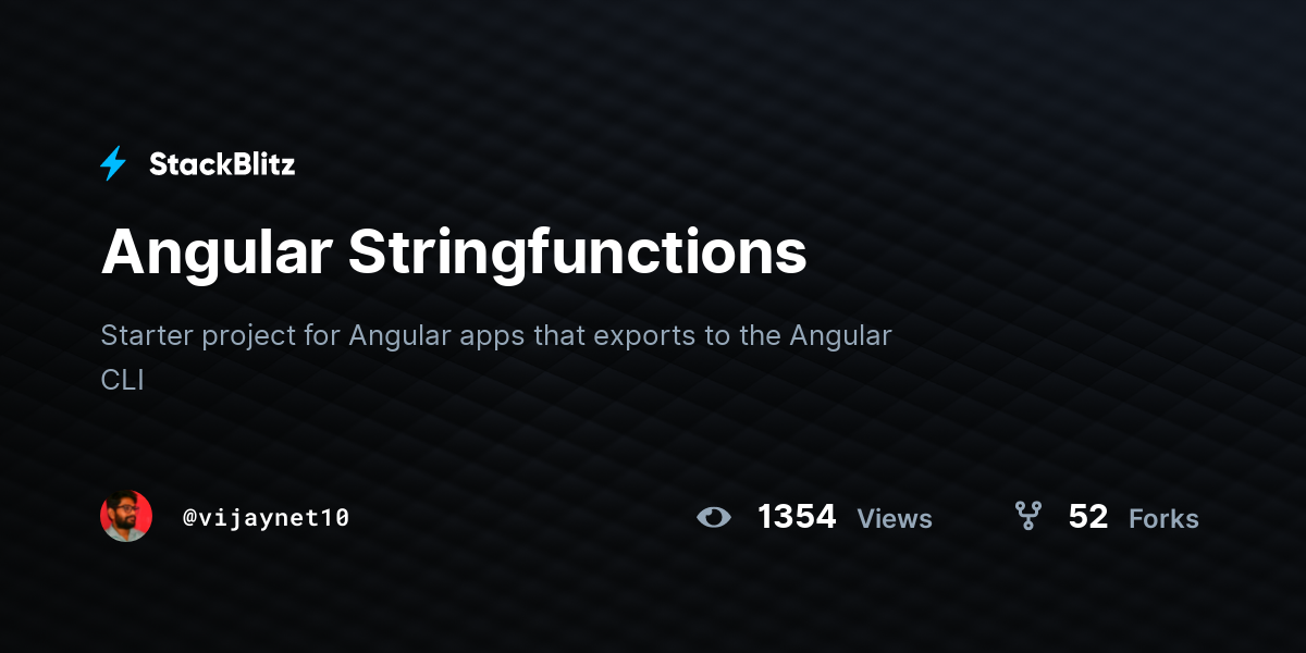 Angular Stringfunctions - StackBlitz