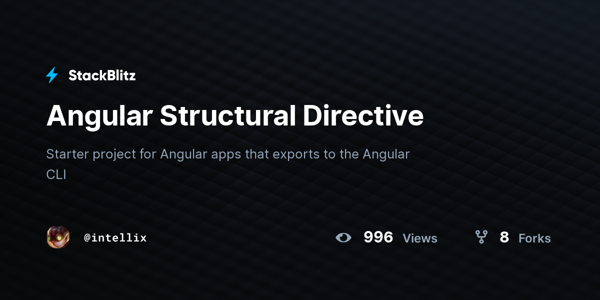 Angular Structural Directive - StackBlitz